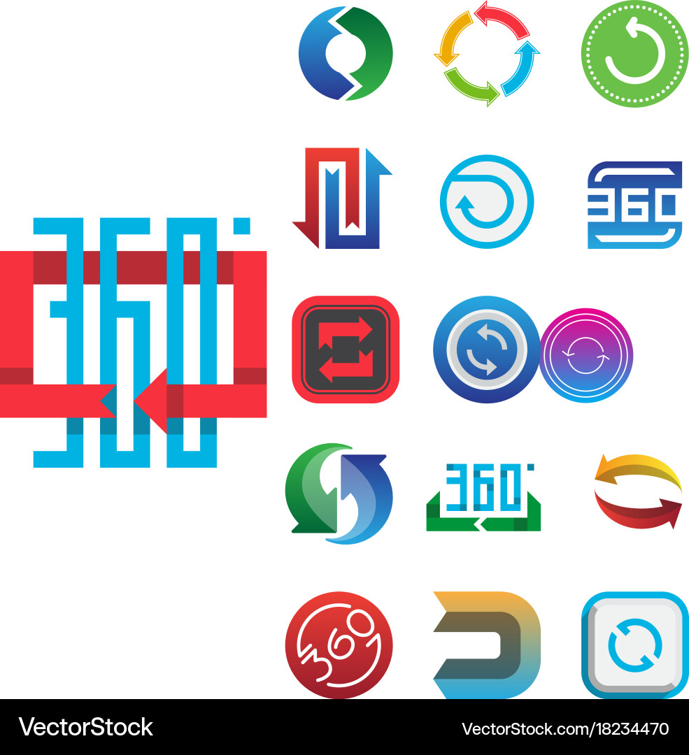 Angle 360 degrees web icons shape mark Royalty Free Vector