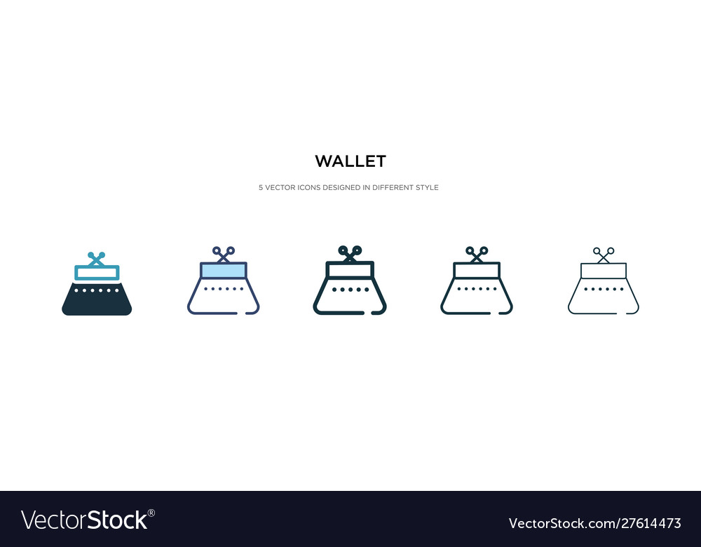 Wallet icon in different style two colored Vector Image