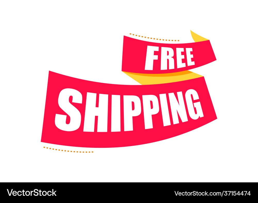 Free shipping red speech bubble announcement Vector Image