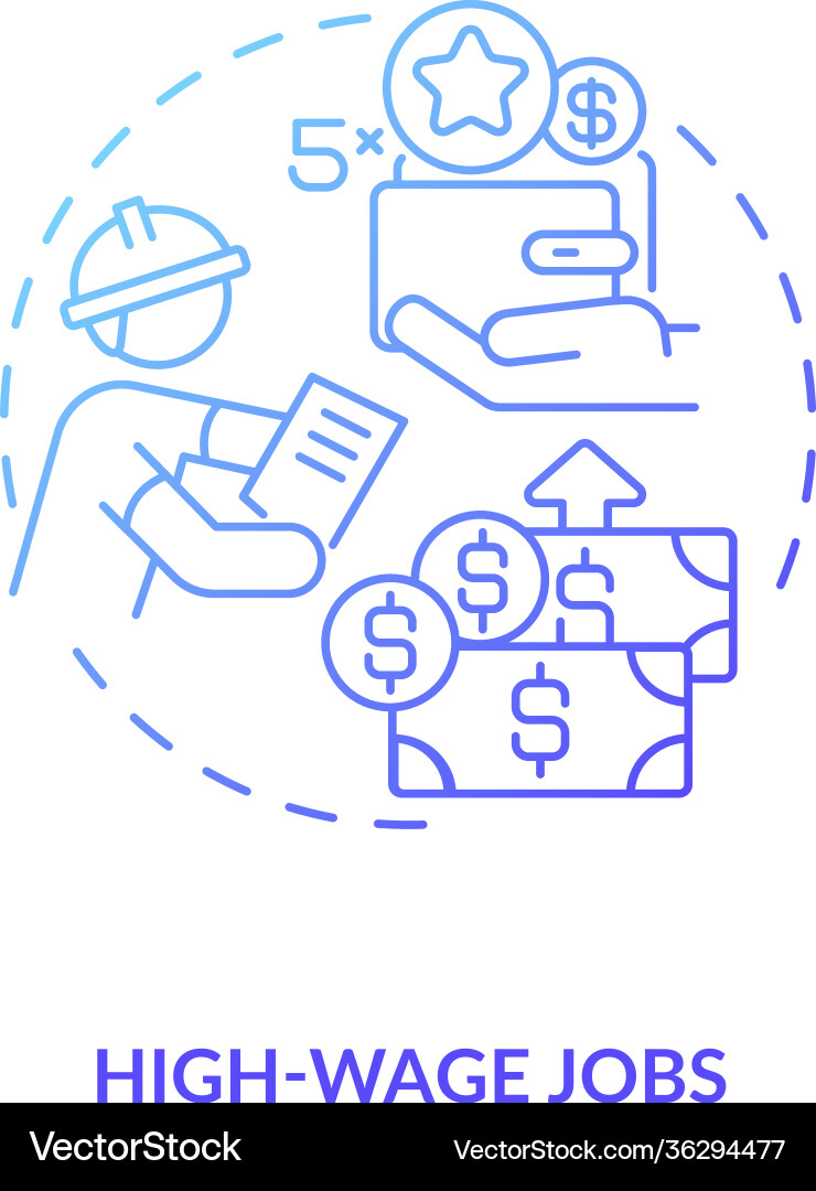 High-wage works concept icon Royalty Free Vector Image
