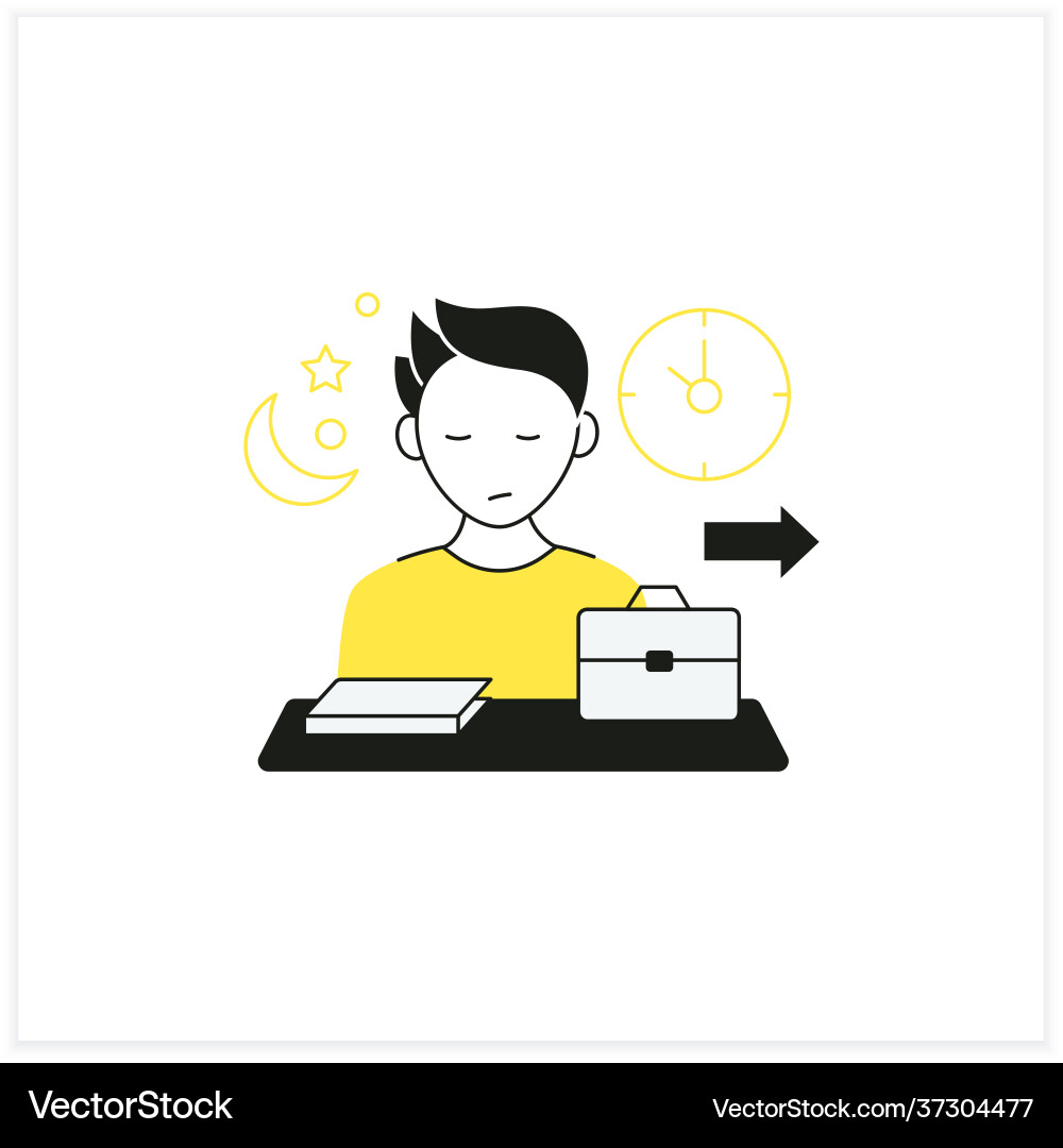Workaholic flat icon Royalty Free Vector Image