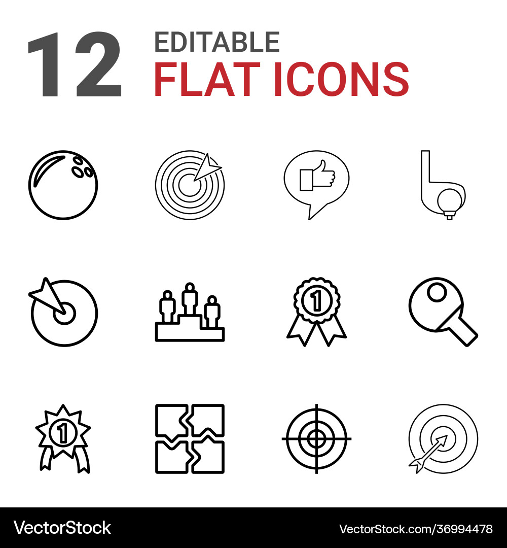 12 challenge icons Royalty Free Vector Image - VectorStock