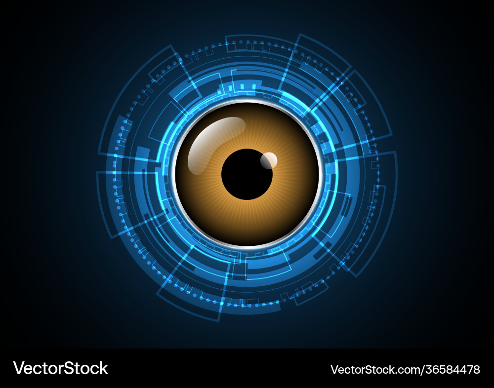 Technology abstract future eye circle background Vector Image