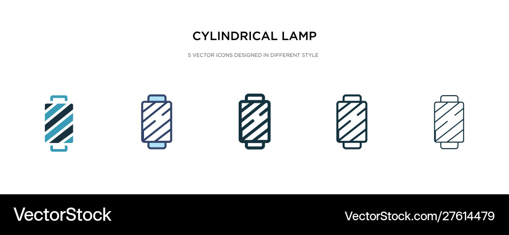 Cylindrical lamp icon in different style two Vector Image