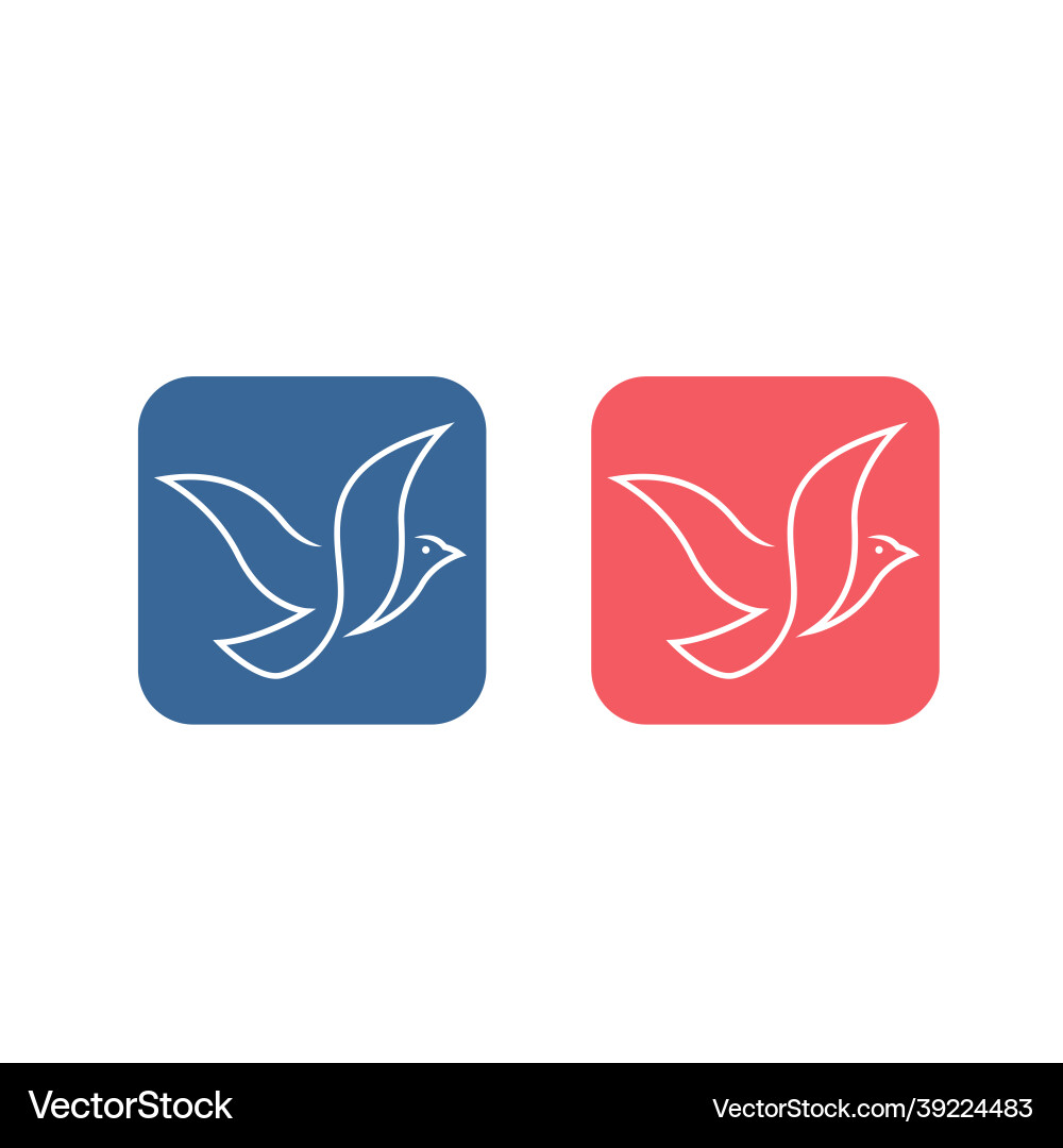 Simple modern flying bird logo fly birds graphic Vector Image