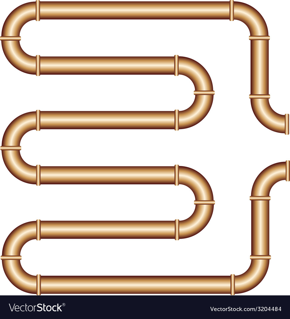 Copper pipe Royalty Free Vector Image - VectorStock