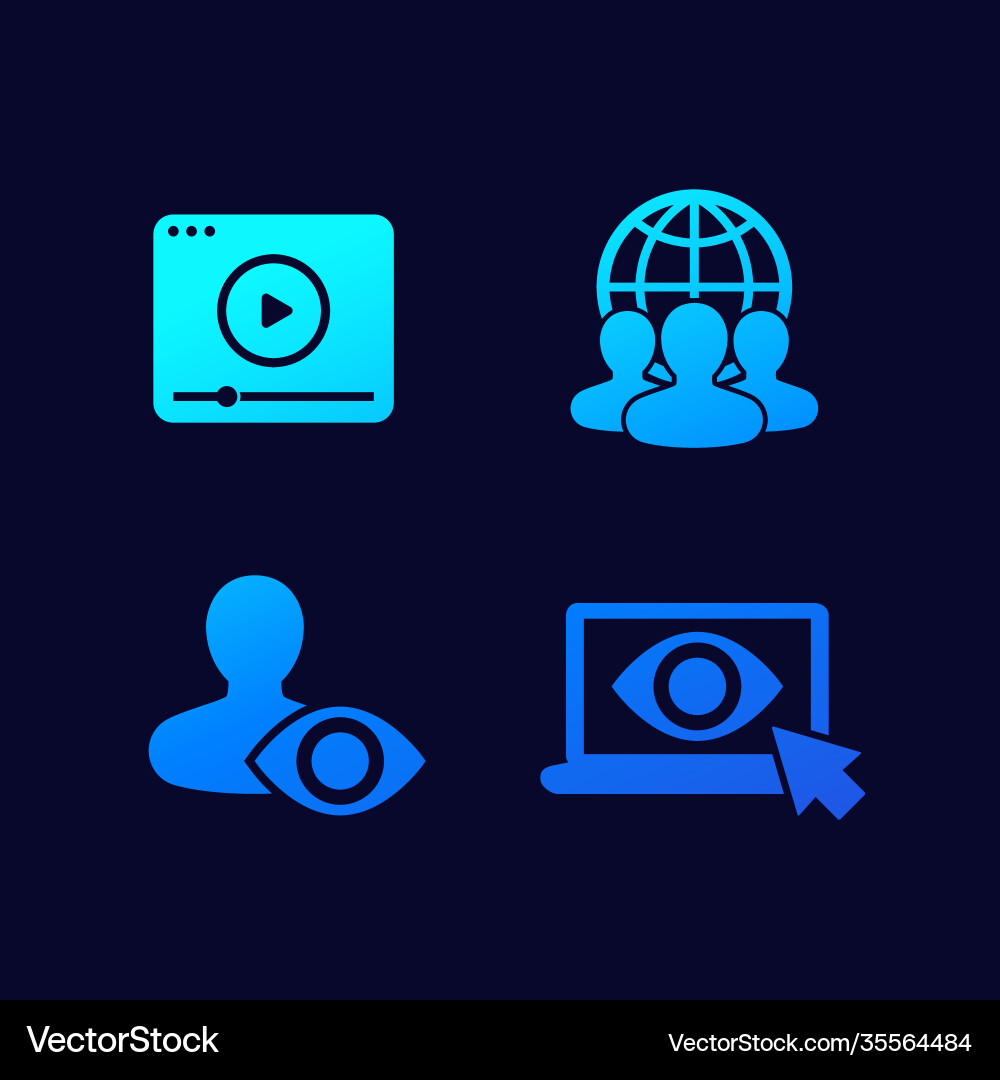 Viewers audience icons for web and apps Royalty Free Vector
