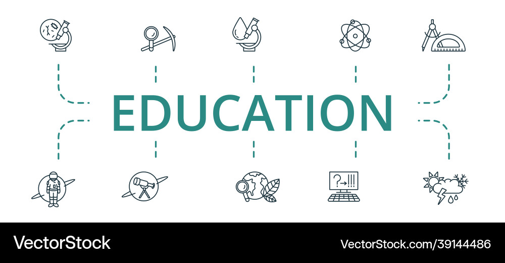 Education icon set contains editable icons theme Vector Image
