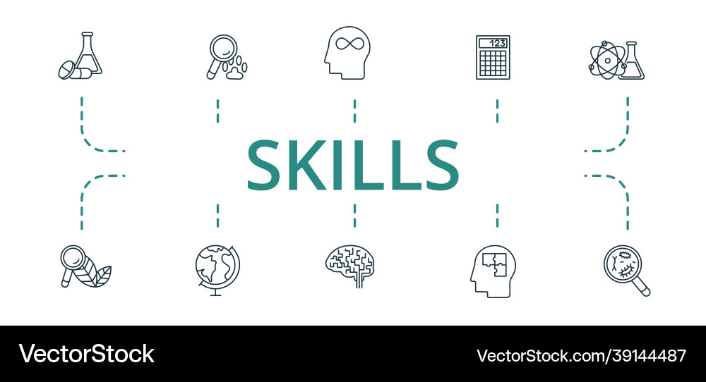 Skills icon set contains editable icons theme Vector Image