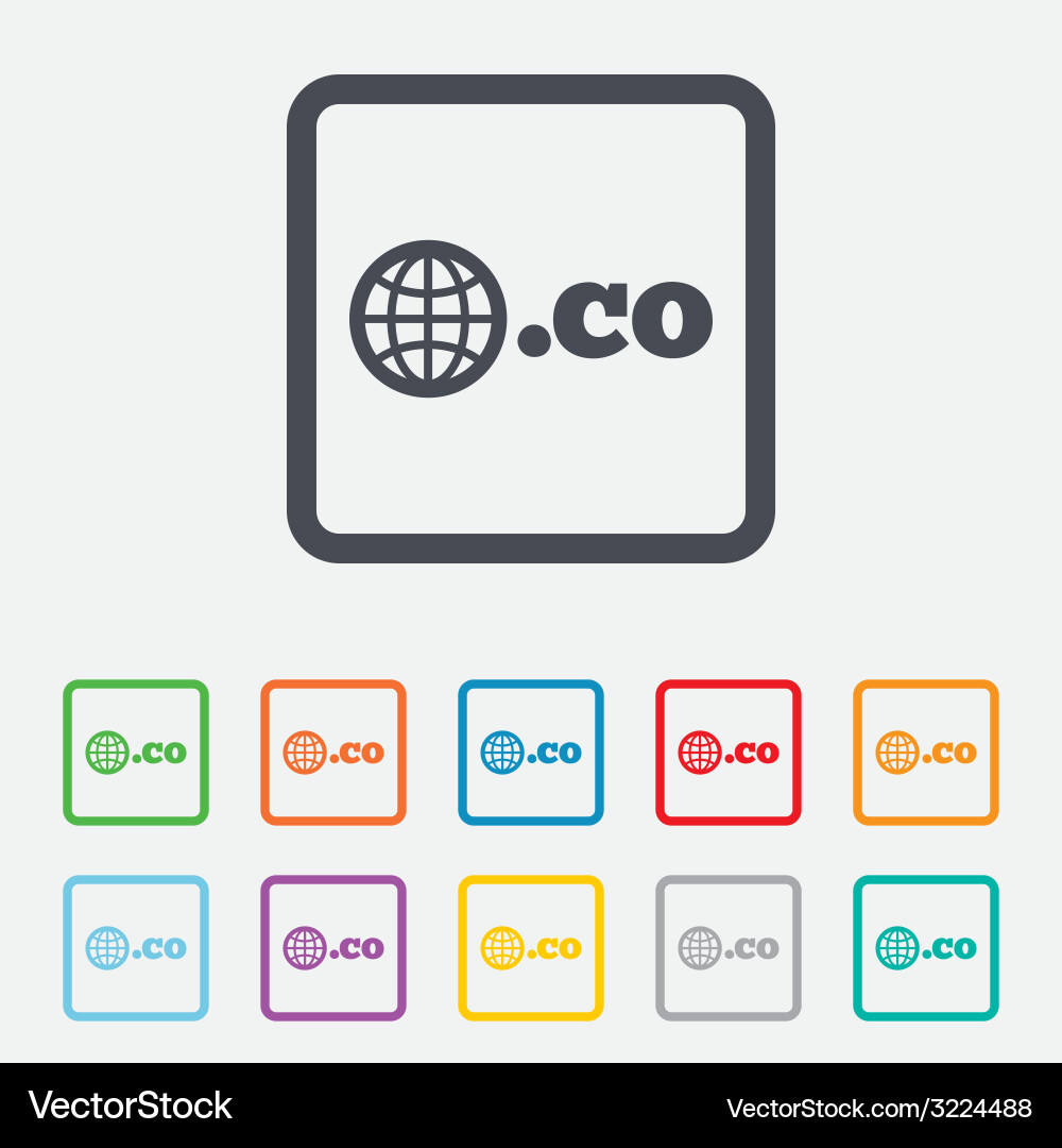 Domain co sign icon top-level internet Royalty Free Vector