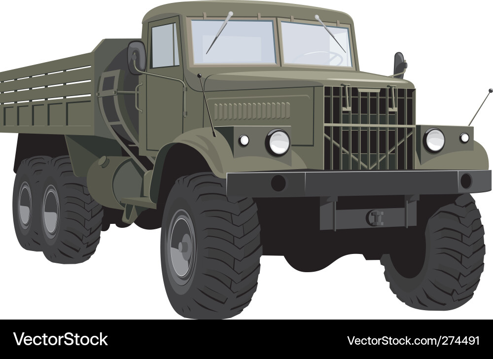 Army truck Royalty Free Vector Image - VectorStock