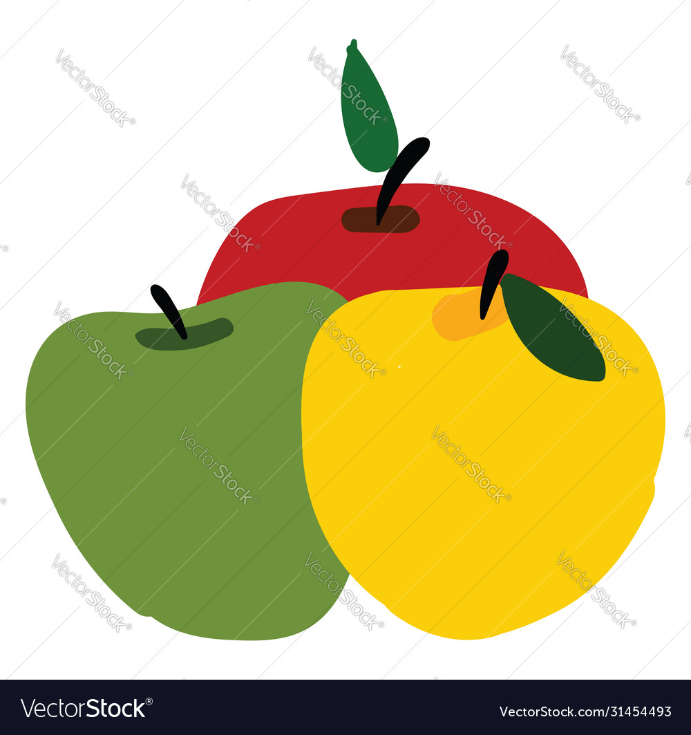 Colorful apples on white background Royalty Free Vector