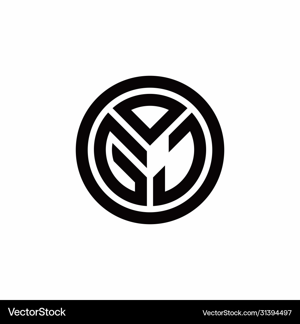 Gj monogram logo with circle outline design Vector Image