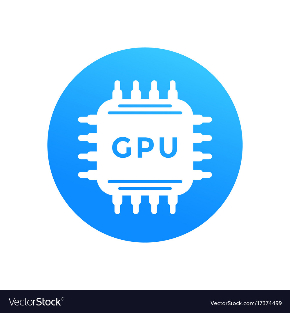 Gpu icon graphic processor chipset Royalty Free Vector Image