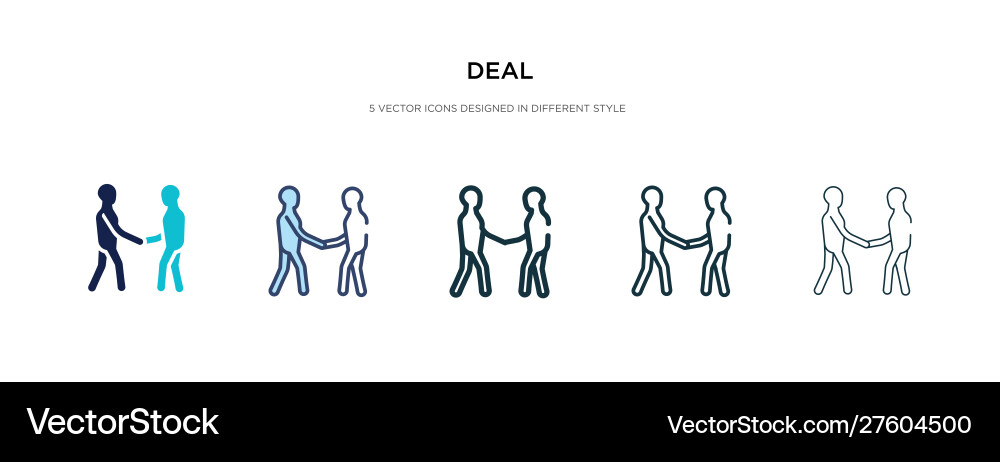 Deal icon in different style two colored Vector Image