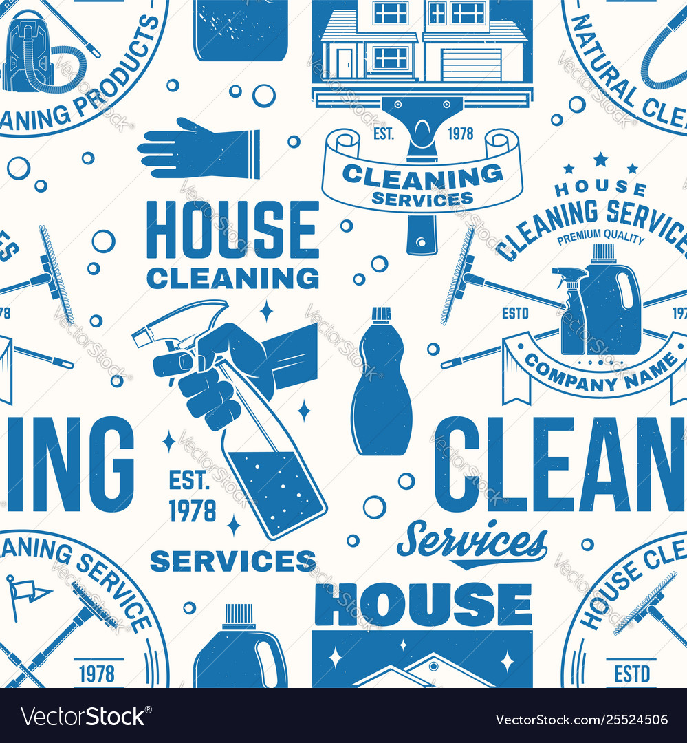 Cleaning services seamless pattern or background Vector Image