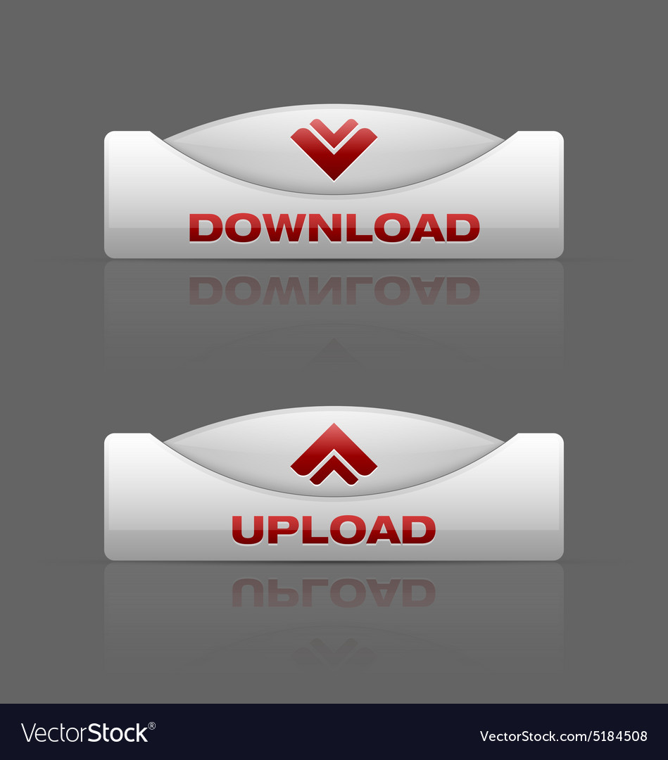 Download and upload buttons Royalty Free Vector Image