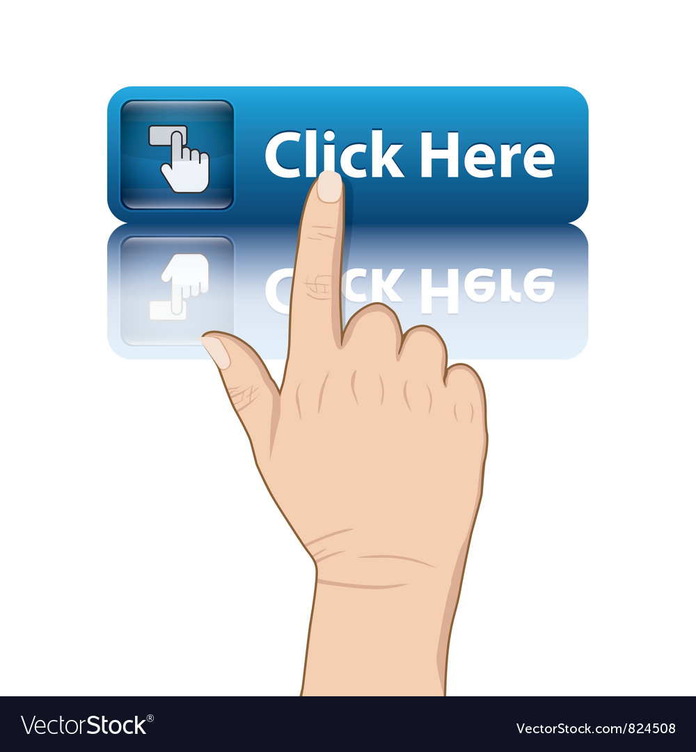 Hand push button Royalty Free Vector Image - VectorStock