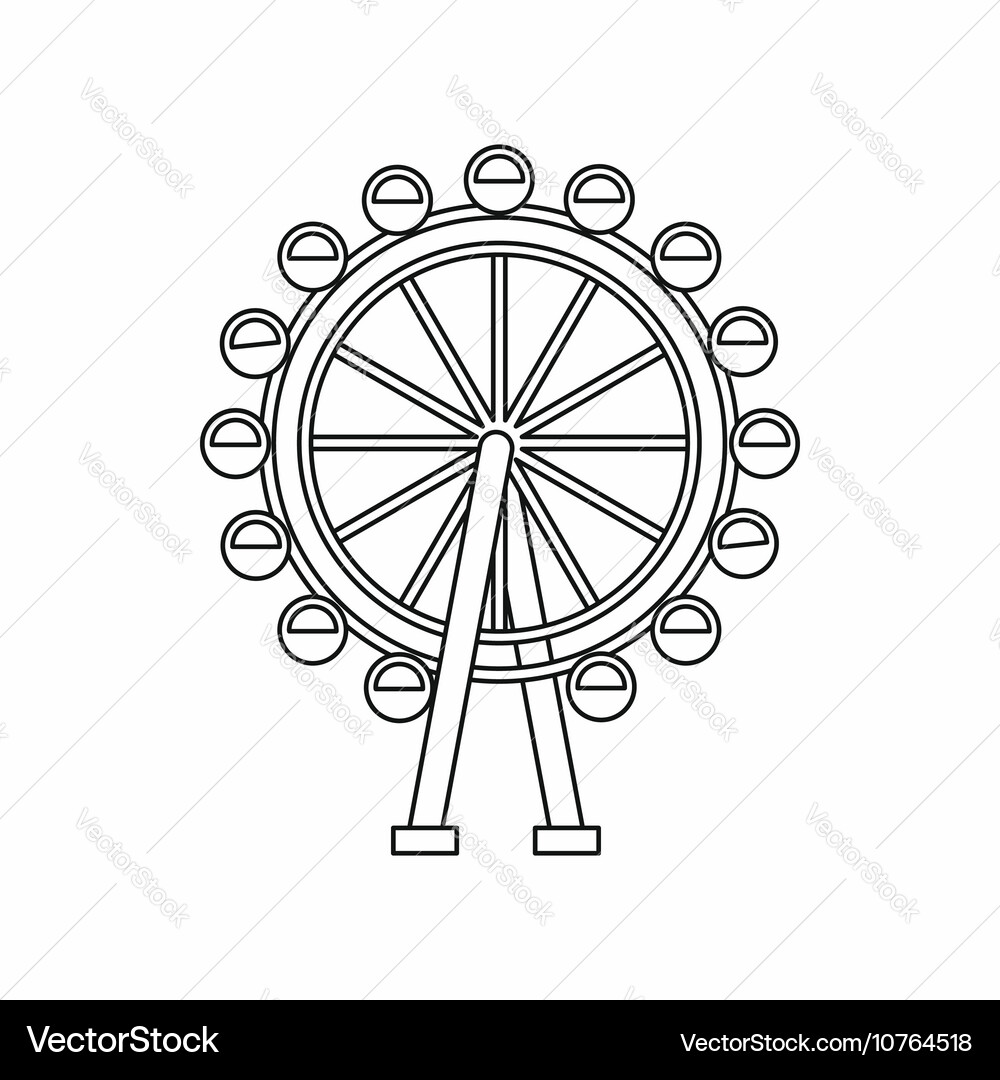 Ferris wheel icon outline style Royalty Free Vector Image