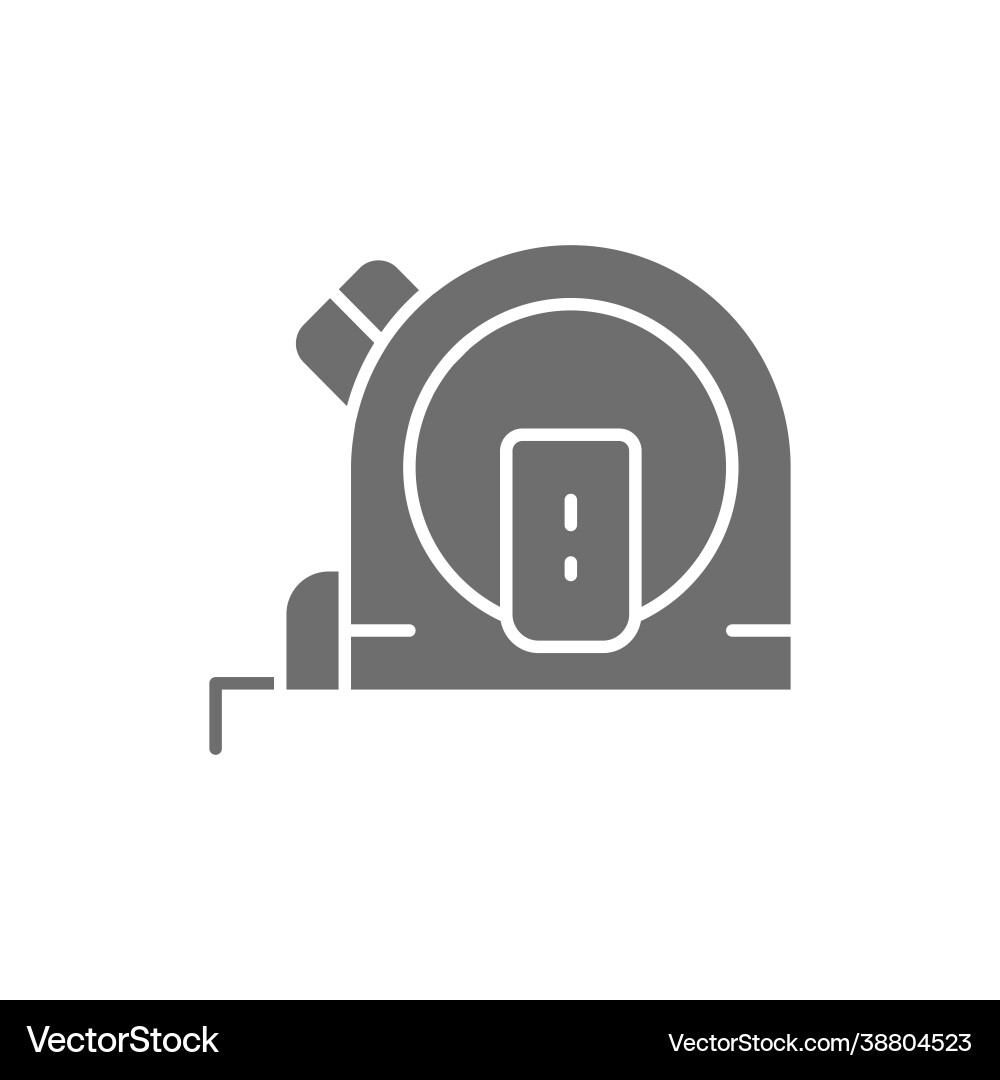 Tape measure measuring tool ruler grey icon Vector Image