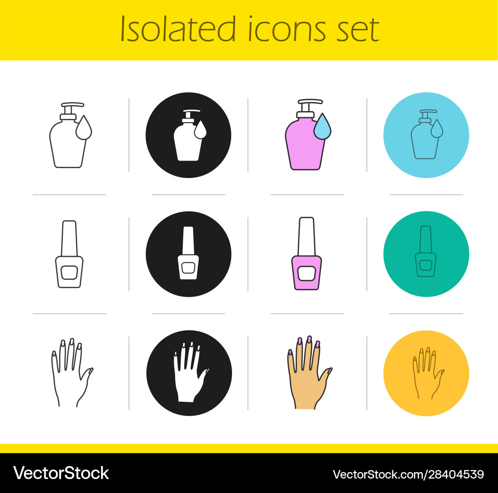 Manicure icons set Royalty Free Vector Image - VectorStock