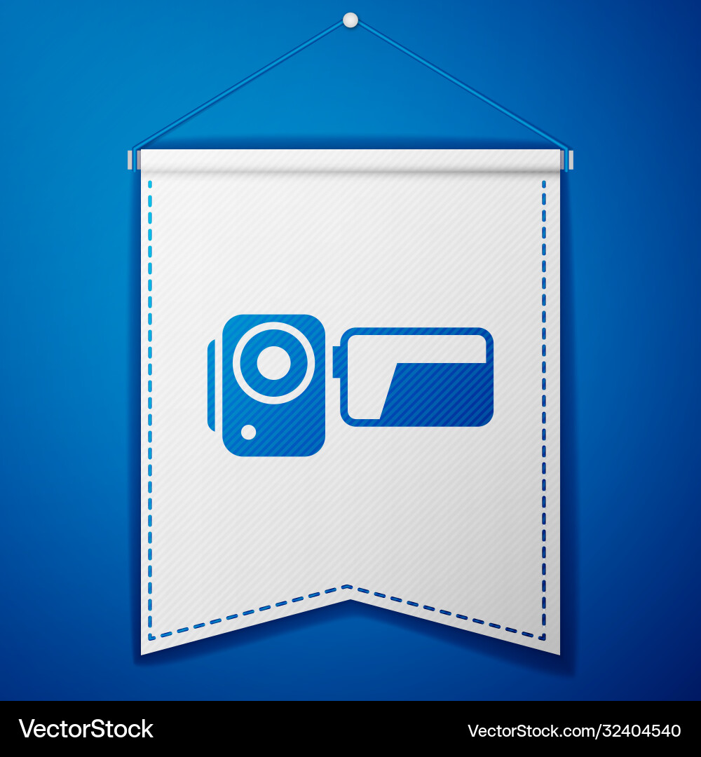 Blue cinema camera icon isolated on Royalty Free Vector