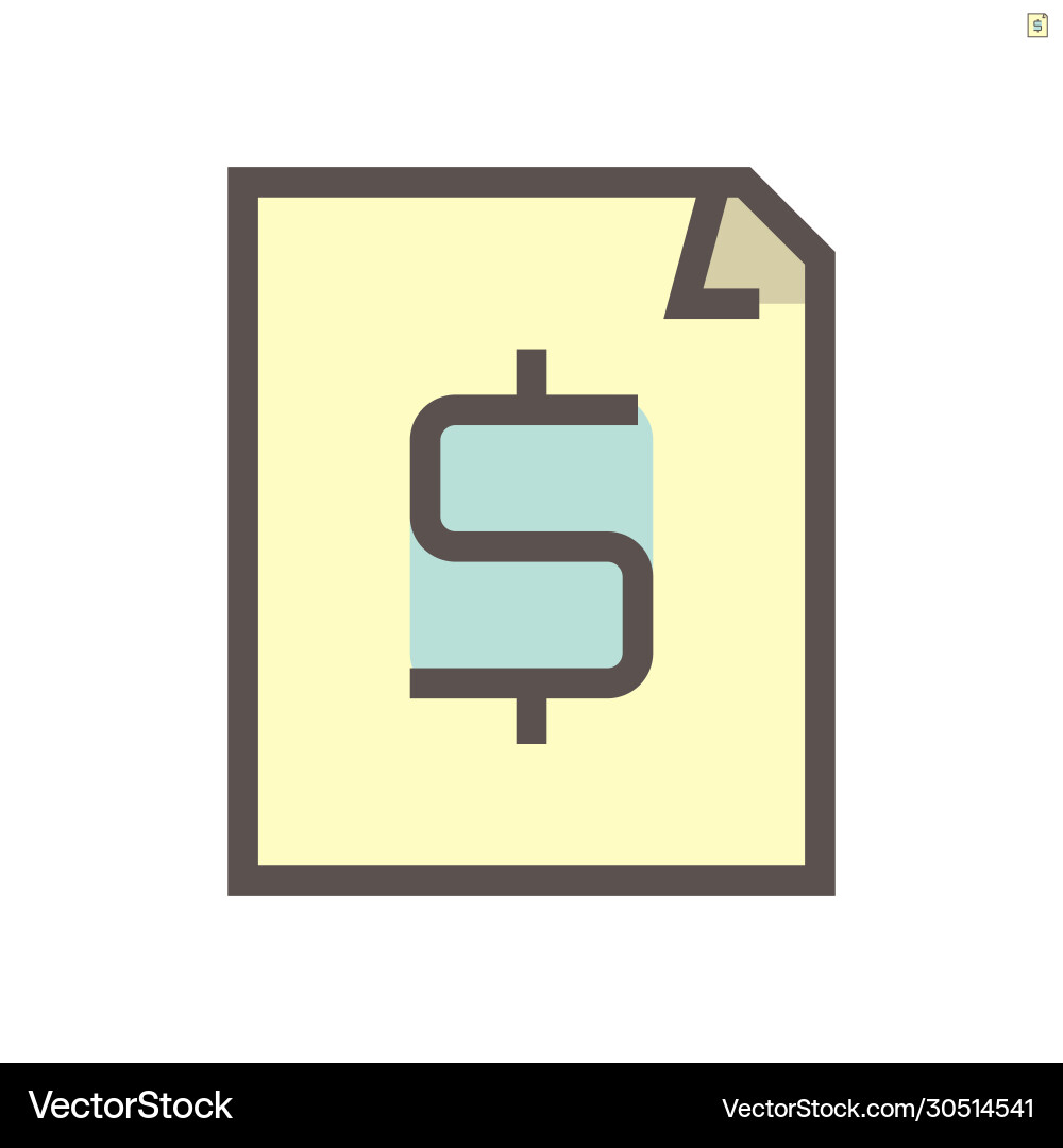 Financial document icon design 48x48 pixel Vector Image