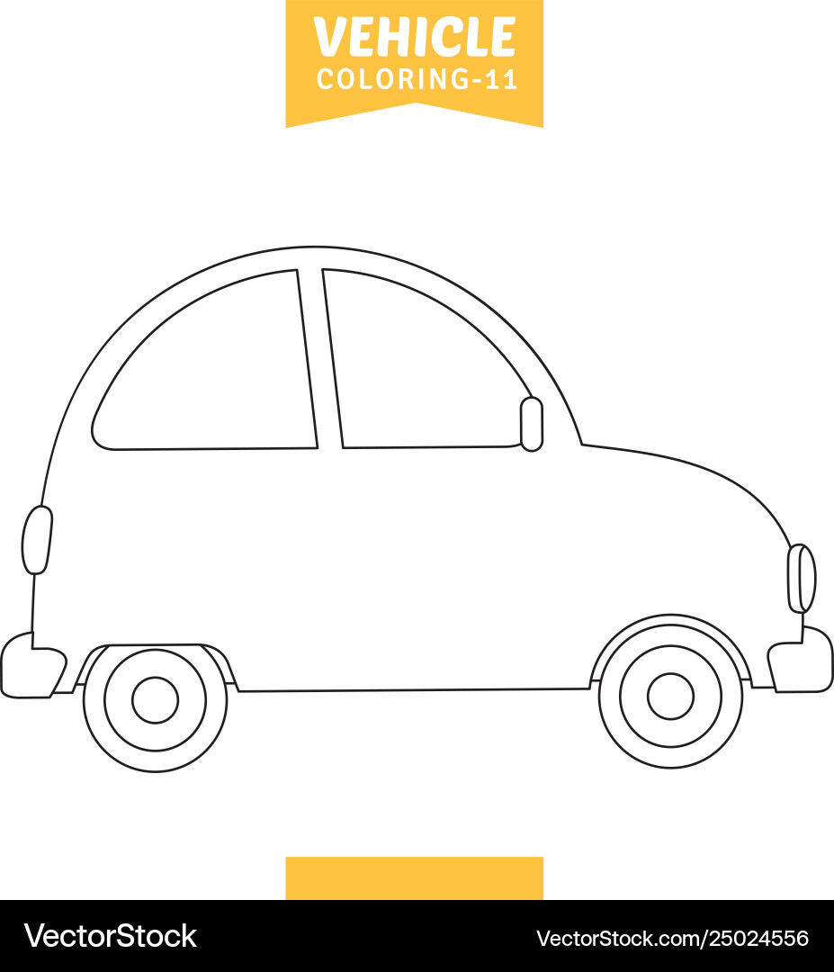 Vehicle coloring page Royalty Free Vector Image