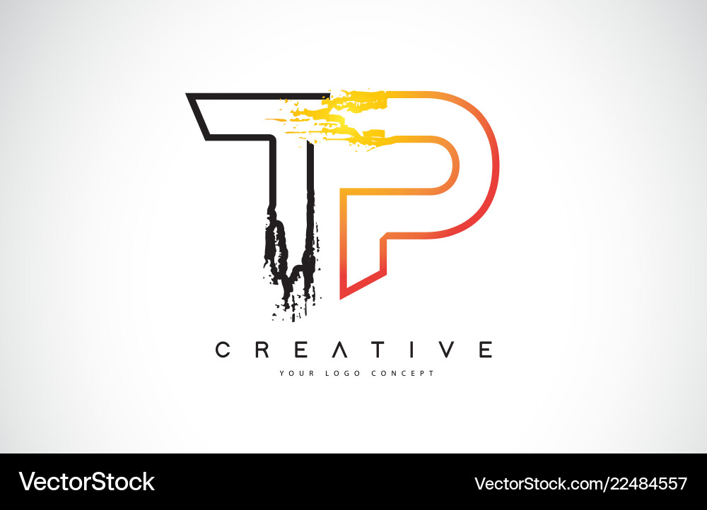 Tp creative modern logo design with orange Vector Image