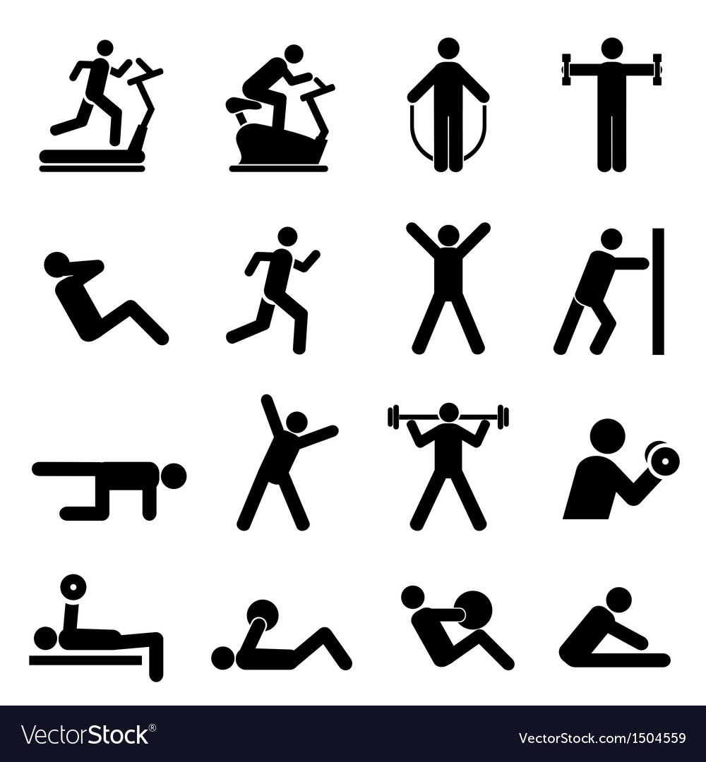 Exercise icons Royalty Free Vector Image - VectorStock