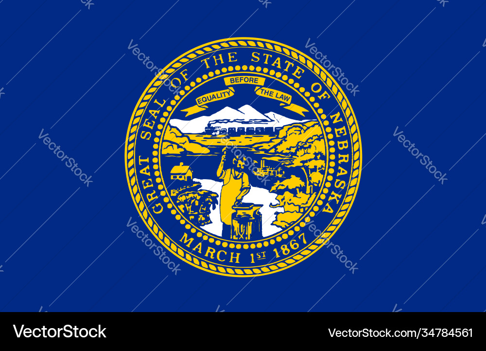 Flag usa state nebraska Royalty Free Vector Image