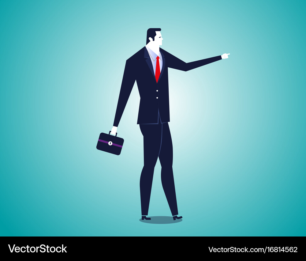 Businessman pointing forward Royalty Free Vector Image