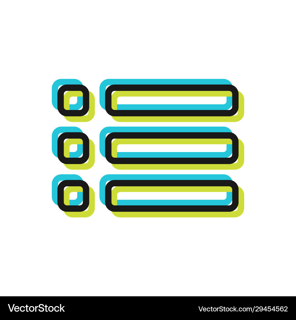 List flat icon isolated on a white background Vector Image