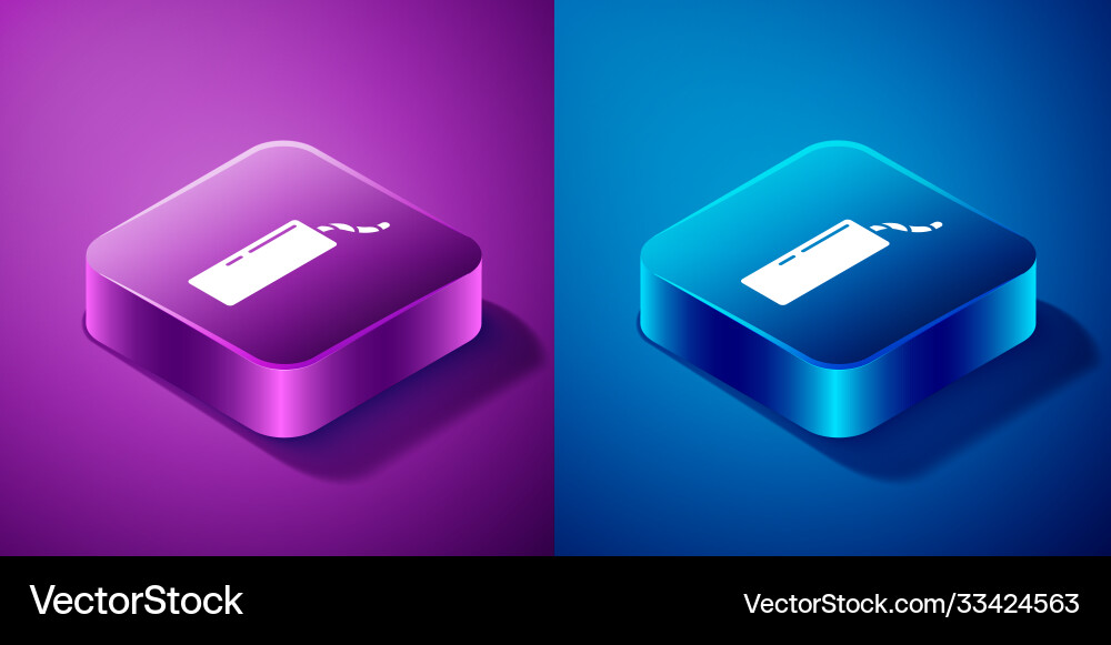 Isometric detonate dynamite bomb stick and timer Vector Image
