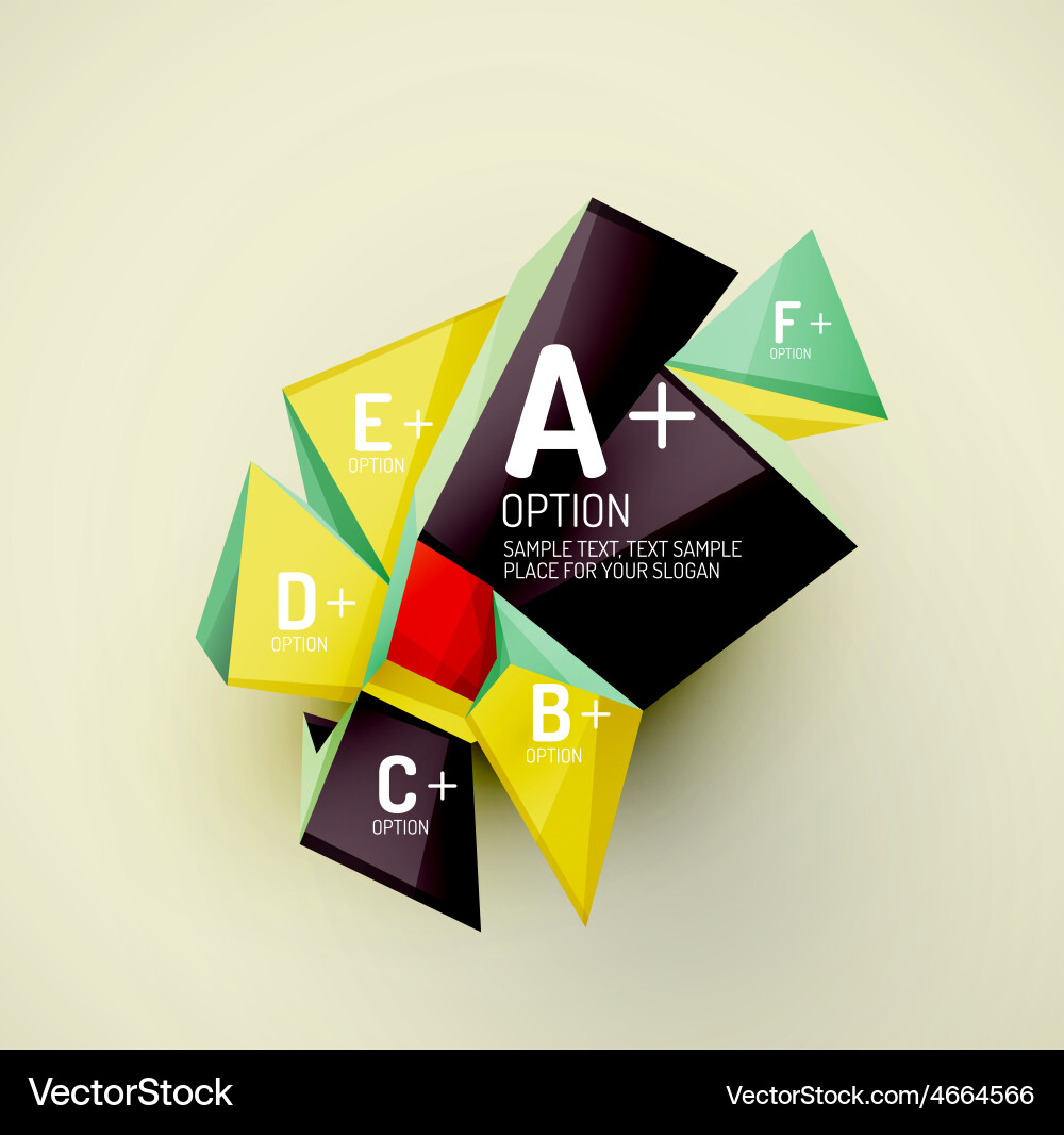 Geometric shapes with sample text abstract Vector Image