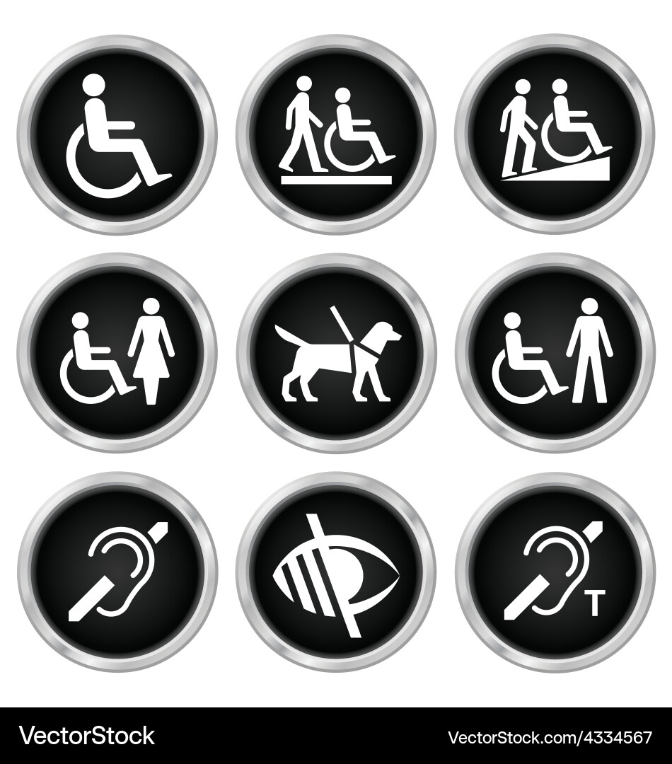 Disability Icons Royalty Free Vector Image - VectorStock