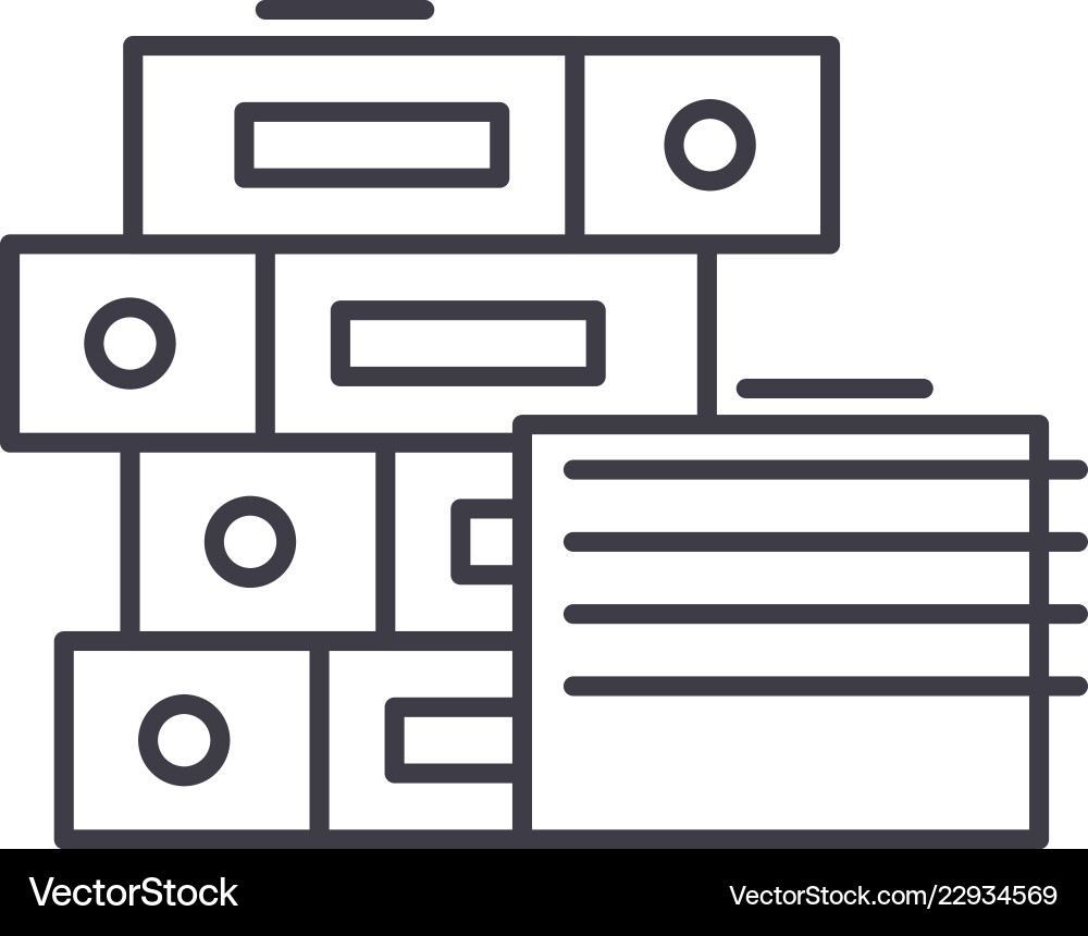 Documentation line icon concept Royalty Free Vector Image