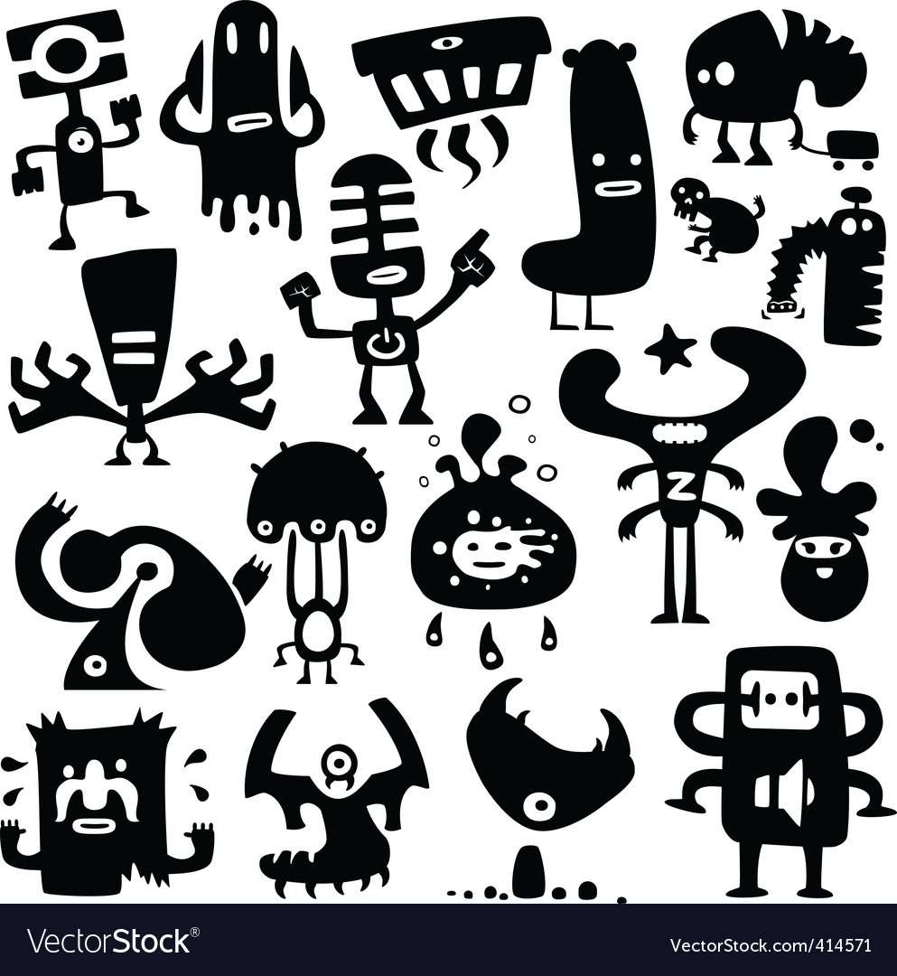 Funny Monsters Royalty Free Vector Image Vectorstock