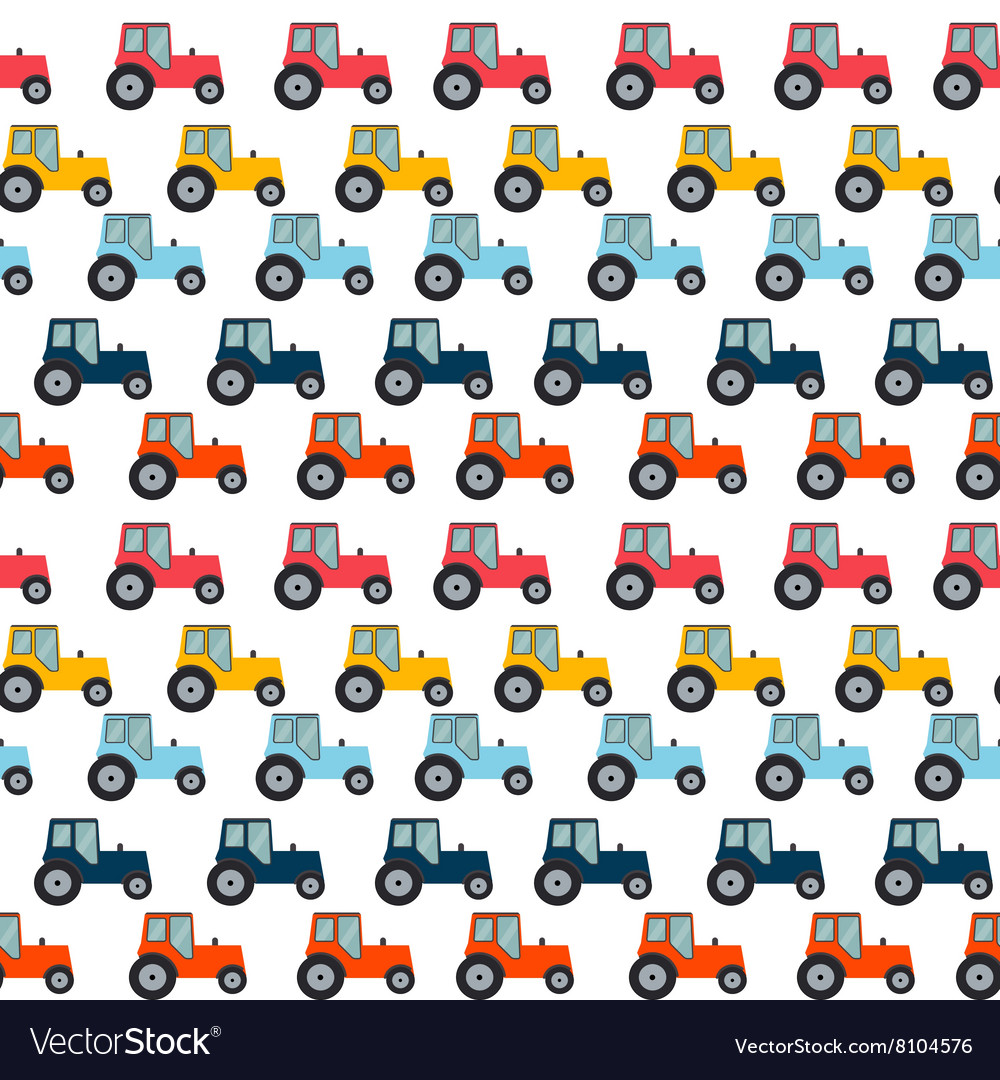 Ftat tractor seamless pattern background Vector Image Ftat tractor seamless pattern background Vector Image