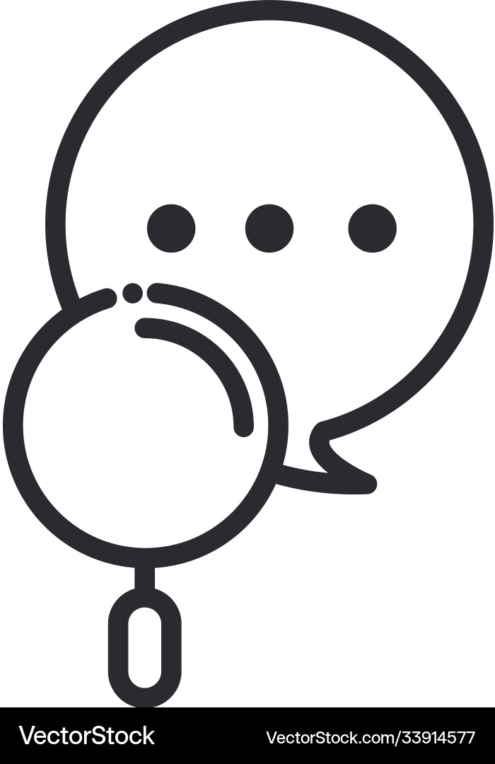Search icon speech bubble message magnifier thin Vector Image