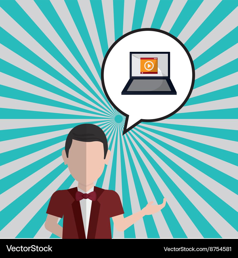 Business concept laptop icon communication Vector Image