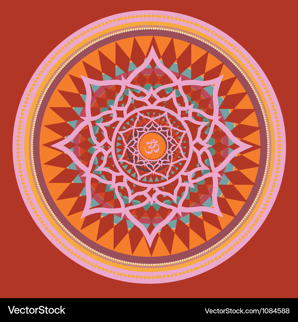 Orange color mandala Royalty Free Vector Image