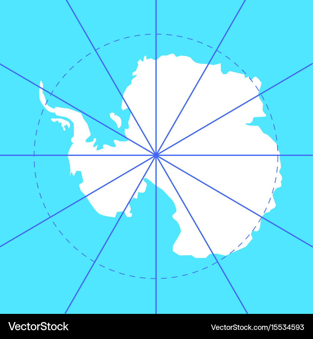 Antarctic south pole map antarctica land Vector Image