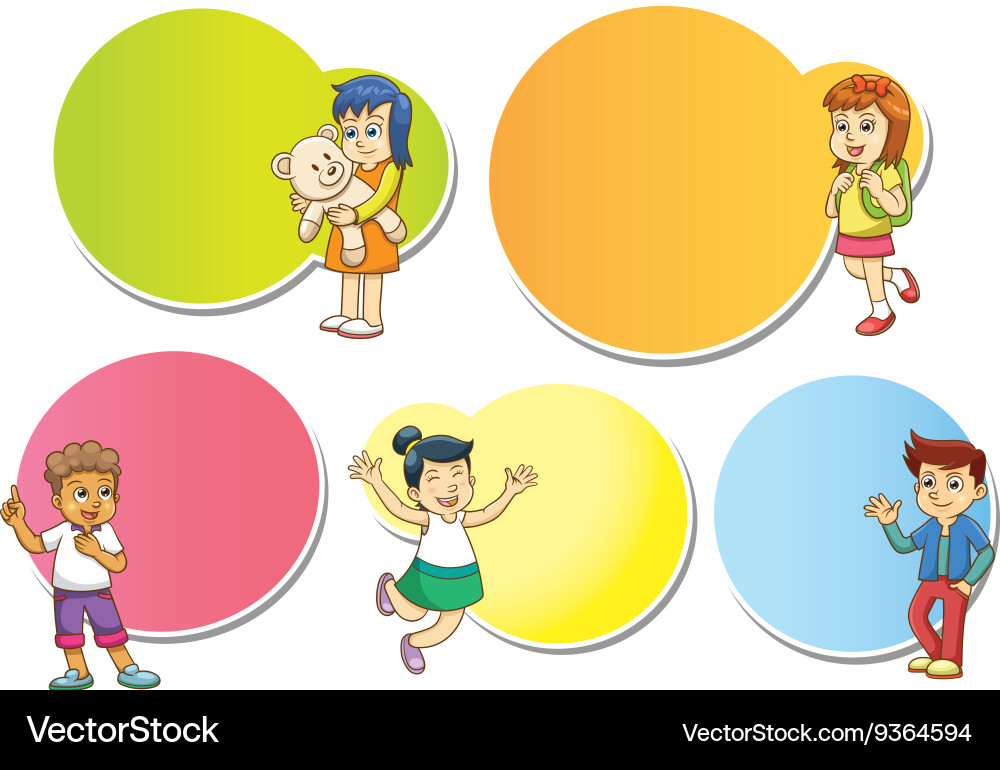 Funny cartoon character frame Royalty Free Vector Image