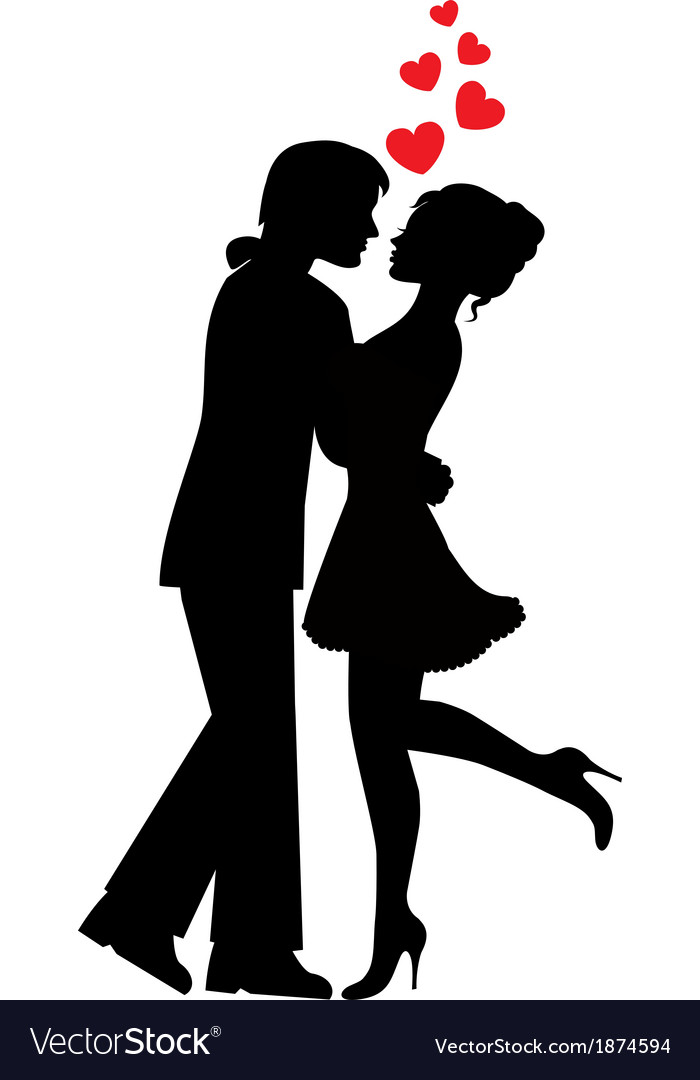 Silhouettes Of Couples In Love Royalty Free Vector Image