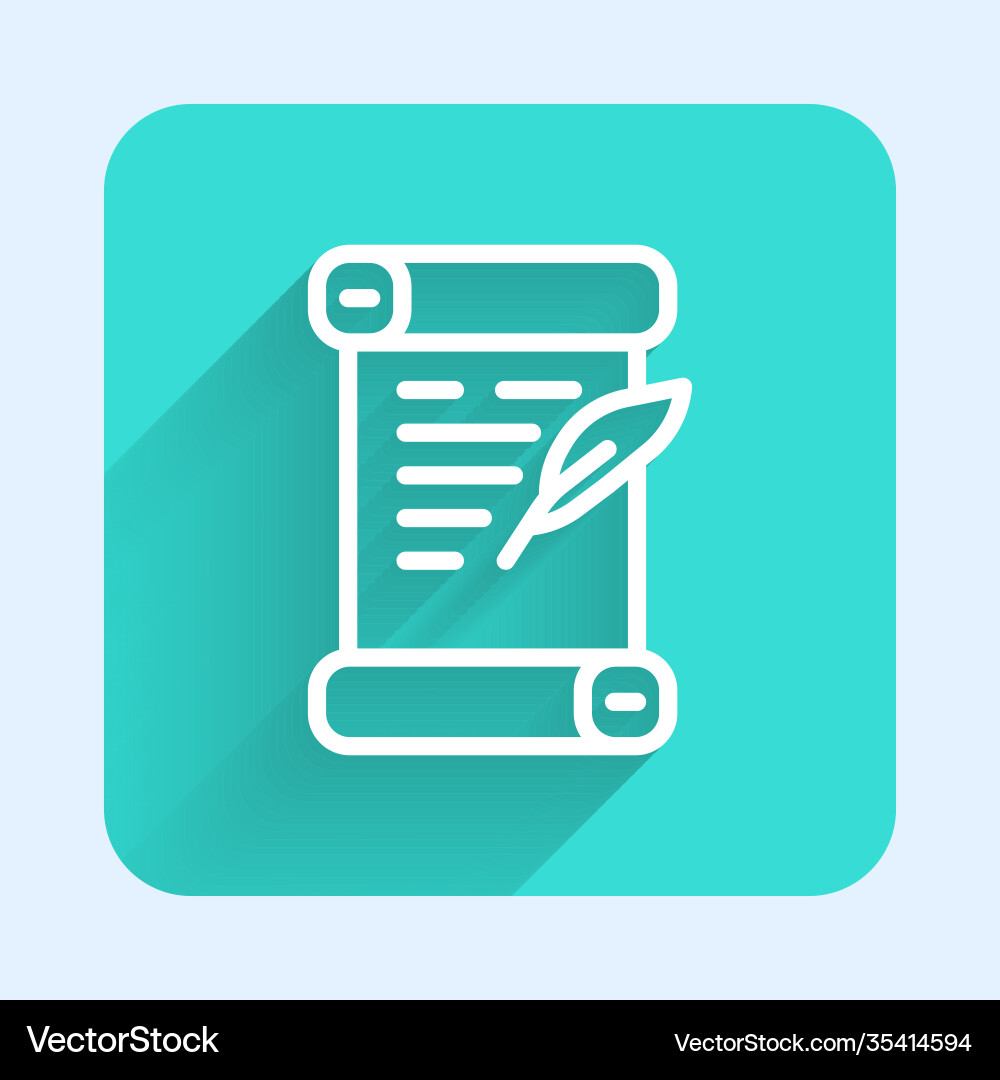 White line decree paper parchment scroll icon Vector Image