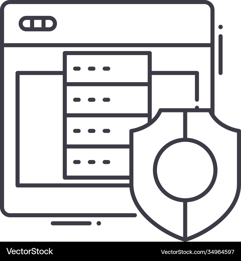 Data protection image icon linear isolated Vector Image