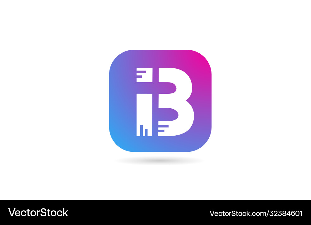 Square b alphabet letter logo for company Vector Image