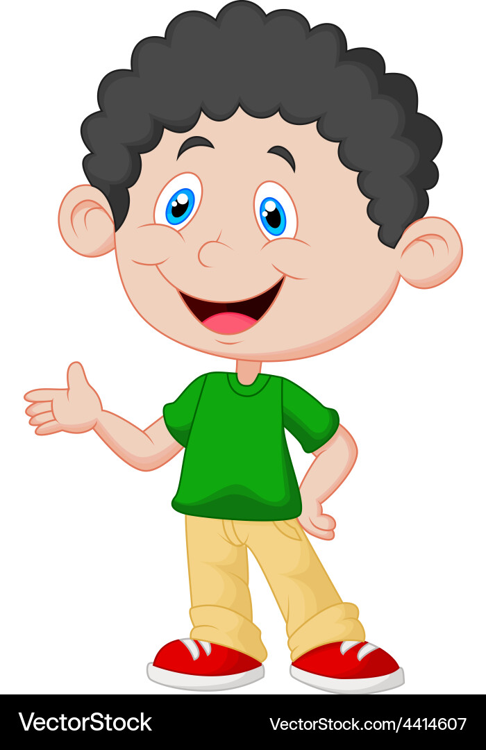 Cute little boy cartoon Royalty Free Vector Image