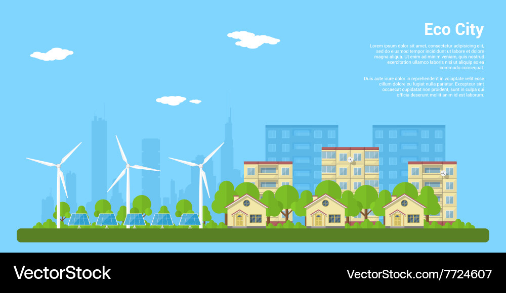 Eco city 2 Royalty Free Vector Image - VectorStock